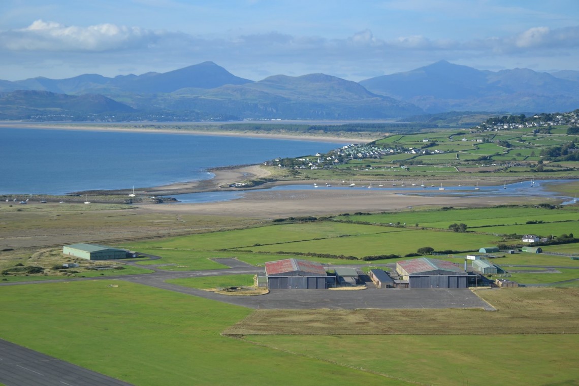 Wales: Airfield With Runways, Hanger and Beautiful Mountain Backdrop ...